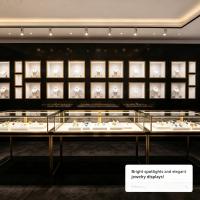 China 1.1 CBM Volume Jewelry Store Display Case with Glass Displaycases and LED Lighting in Elegant Jewelry Boutique Design for sale