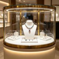 China Luxury Jewelry Store Layout with Ambient And Accent Lighting Full-length Mirrors Near Display and 12V For Each Counter for sale