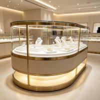 China Luxury Jewelry Store Layout with Ambient And Accent Lighting Full-length Mirrors Near Display and 12V For Each Counter for sale
