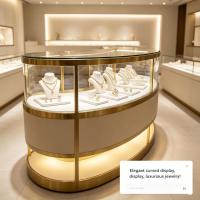 China Luxury Jewelry Store Layout with Ambient And Accent Lighting Full-length Mirrors Near Display and 12V For Each Counter for sale
