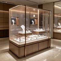 China Jewelry Display Table with Tempered Glass Shelving High-Security Locks and Ample Hidden Storage for sale