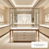 China 12 Compartments Jewelry Display Table with High-Security Locks and Matte White Exterior Finish for sale