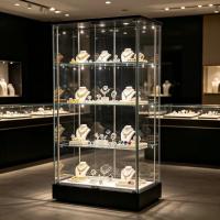 China Wall Mounted Display Cabinet with Built-in High CRI LED Lighting 50kg Per Shelf Weight Capacity and Front Opening Soft-Close Doors for sale