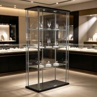 China Wall Mounted Display Cabinet with Built-in High CRI LED Lighting 50kg Per Shelf Weight Capacity and Front Opening Soft-Close Doors for sale