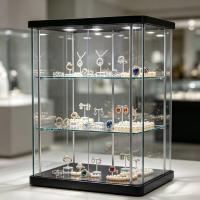China Wall Mounted Display Cabinet with Built-in High CRI LED Lighting 50kg Per Shelf Weight Capacity and Front Opening Soft-Close Doors for sale