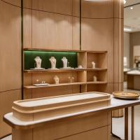 China 50kg Per Shelf Luxury Front Showcase with Dimmable Warm LED Lighting and Sliding Front Doors for Elegant Jewelry Display for sale