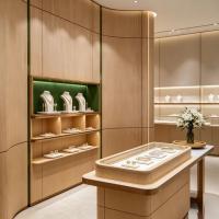 China 50kg Per Shelf Luxury Front Showcase with Dimmable Warm LED Lighting and Sliding Front Doors for Elegant Jewelry Display for sale