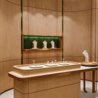 China 50kg Per Shelf Luxury Front Showcase with Dimmable Warm LED Lighting and Sliding Front Doors for Elegant Jewelry Display for sale