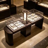China Tempered Glass And Stainless Steel Jewelry Display Counter with Secure Lock and 3 Adjustable Shelves for Retail Jewelry for sale