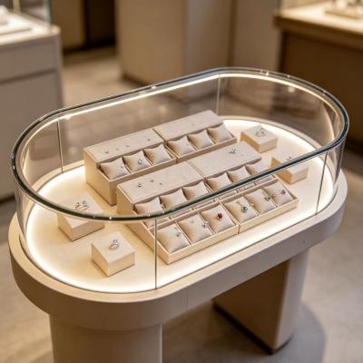 China Customized Design Jewelry Retail Counter with Secure Lock and Built-in Lighting for Jewelry Stores for sale