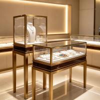 China Customized Shelf Dimensions Upright Display Case with 50kg Per Shelf Weight Capacity and Tempered Glass And Solid Wood Construction for sale