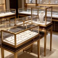 China Customized Shelf Dimensions Upright Display Case with 50kg Per Shelf Weight Capacity and Tempered Glass And Solid Wood Construction for sale