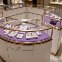 China Built-in Dimmable LED Lighting Jewelry Display Table with Ample Hidden Storage and High-Security Locks for sale