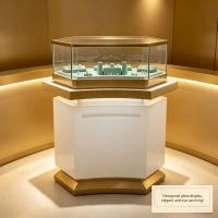China Tempered Glass and Solid Wood Upright Display Case with Customized Shelf Dimensions and Integrated LED Lighting for sale