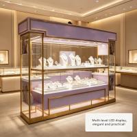 China Wall Mounted Display Case with 50kg Shelf Capacity Built-in High CRI LED Lighting and Soft-Close Front Doors for sale