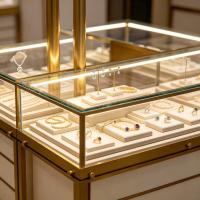 China Luxury Front Showcase with Sliding Front Doors 50kg Per Shelf Weight Capacity and Dimmable Warm LED Lighting for sale