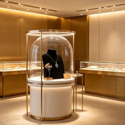 China Luxury Front Showcase with 50kg Per Shelf Capacity Dimmable Warm LED Lighting and Sliding Front Doors for Jewelry and Clothing Display for sale