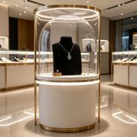 China Luxury Front Showcase with 50kg Per Shelf Capacity Dimmable Warm LED Lighting and Sliding Front Doors for Jewelry and Clothing Display for sale