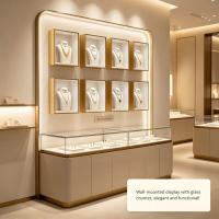China Lockable Drawer Jewelry Display Table with 12 Compartments and Tempered Glass Shelving for sale