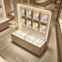 China Lockable Drawer Jewelry Display Table with 12 Compartments and Tempered Glass Shelving for sale