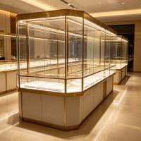 China Luxury Front Showcase with 5 Adjustable Glass Shelves, 50kg Per Shelf Weight Capacity, and Built-in Security Lock for sale