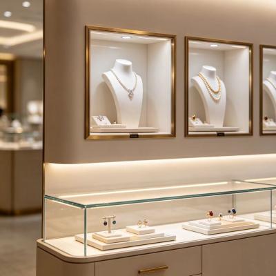 China Wall Mounted Display Case with 50kg Per Shelf Weight Capacity, Built-in LED Lighting System, and Adjustable Glass Shelves for sale