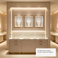China Wall Mounted Display Case with 50kg Per Shelf Weight Capacity, Built-in LED Lighting System, and Adjustable Glass Shelves for sale