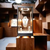 China Dimmable LED Spotlight Jewelry Display Stand with Customizable Design and Key-locking Mechanism for sale