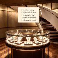 China Low Counter Height Jewelry Display Table with Key Lock Security and L-Shape Design for Retail for sale