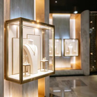 China Built-in Dimmable LED Lighting Jewelry Display Table with Low Counter Height and High-Security Locks for sale