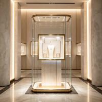 China Built-in Dimmable LED Lighting Jewelry Display Table with Low Counter Height and High-Security Locks for sale
