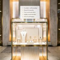 China Built-in Dimmable LED Lighting Jewelry Display Table with Low Counter Height and High-Security Locks for sale