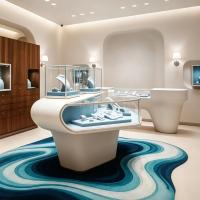 China Customizable Arrangement Jewelry Counter with Centralized Lock System and 12V Lighting for Secure Display for sale