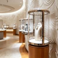 China 12V Output Voltage Jewelry Counter with 75kg Load Capacity and Centralized Lock System for Store Display for sale