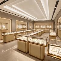 China Round Jewelry Showcase Counter with 12V Output Voltage and Centralized Lock System for Secure Display for sale