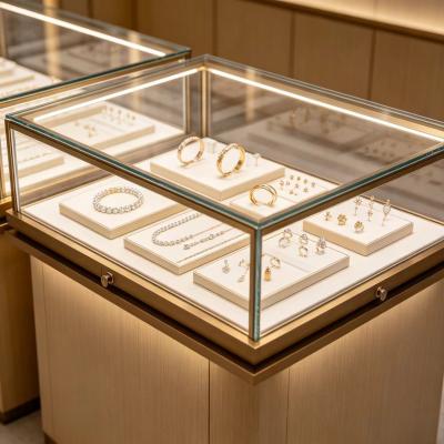 China Customized Shelf Dimensions Jewelry Display Table with Key Lock and Built-in Dimmable LED for Secure and Attractive Jewelry Presentation for sale
