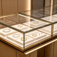 China Customized Upright Display Case with Black Powder Coated Finish Sliding Glass Doors and Adjustable Glass Shelves for sale
