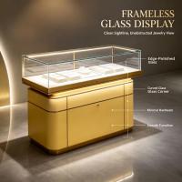 China Round Shape Jewelry Display Counter with Centralized Lock System and Customized Dimensions for Retail Spaces for sale