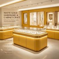 China Round Shape Jewelry Display Counter with Centralized Lock System and Customized Dimensions for Retail Spaces for sale