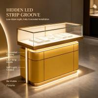 China Round Shape Jewelry Display Counter with Centralized Lock System and Customized Dimensions for Retail Spaces for sale