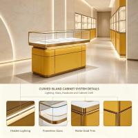 China Round Shape Jewelry Display Counter with Centralized Lock System and Customized Dimensions for Retail Spaces for sale