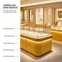 China 50 Lbs Per Shelf Weight Capacity Freestanding Island Display Cabinet with Dimmable LED Lighting and 360° Panoramic Display for sale