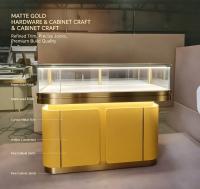 China Lockable Glass Doors Freestanding Display Unit with Built-in LED Lighting and Adjustable Glass Shelves for sale