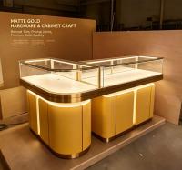 China Made In USA Kitchen Island Display Unit With High-CRI LED Lighting Lockable Glass Doors And Reinforced Metal Frame for sale