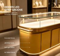 China Made In USA Kitchen Island Display Unit With High-CRI LED Lighting Lockable Glass Doors And Reinforced Metal Frame for sale