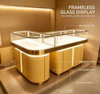 China Upright Display Case with Adjustable Glass Shelves Front Opening Soft-Close Doors and Black Powder Coated Finish for sale