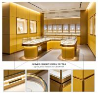 China Built-in LED Lighting Island Display Cabinet with 360° Panoramic Display and Lockable Glass Doors for sale