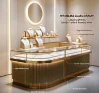 China Luxury Front Showcase with Secure Lock With Key, Adjustable Glass Shelves, and Precision LED Lighting System for sale