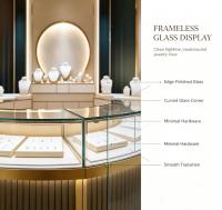 China Luxury Front Showcase with Secure Lock With Key, Adjustable Glass Shelves, and Precision LED Lighting System for sale