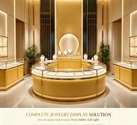 China Rose Gold Stainless Steel Frame Upright Display Case with Sliding Glass Doors and Adjustable Glass Shelves for sale